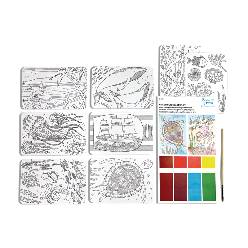 Kit de Arte con Acuarelas | Oceano | Moments Kids PTY