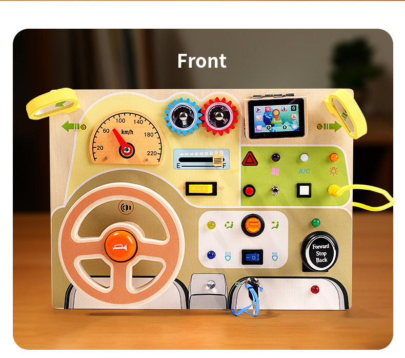 Busy Board de Madera con Volante y Luces LED | Moments Kids PTY